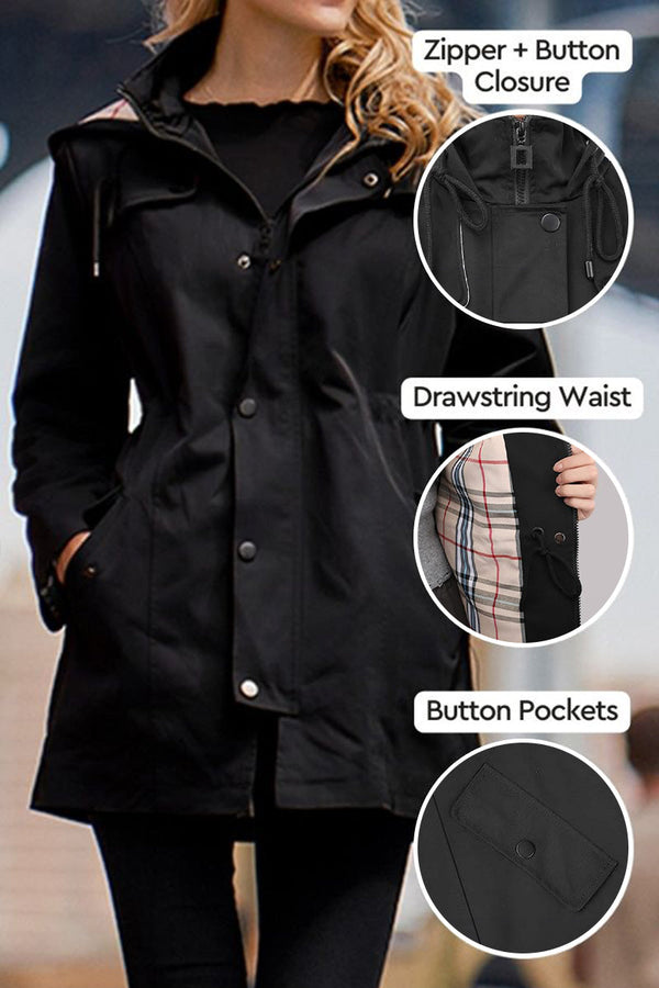 Elegant Plaid Raincoat Windbreaker - The WJacket